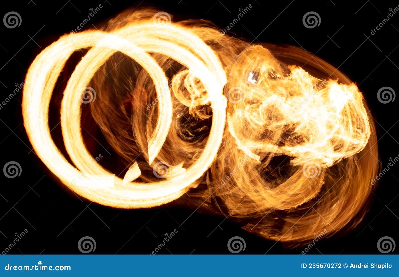 Abstract Drawings of Fire in Motion at Night Stock Photo - Image of ...
