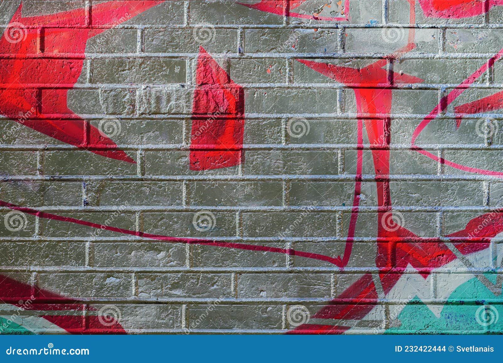 Abstract Drawn Colorful Scribble on Gray Brick Wall, Abstract ...