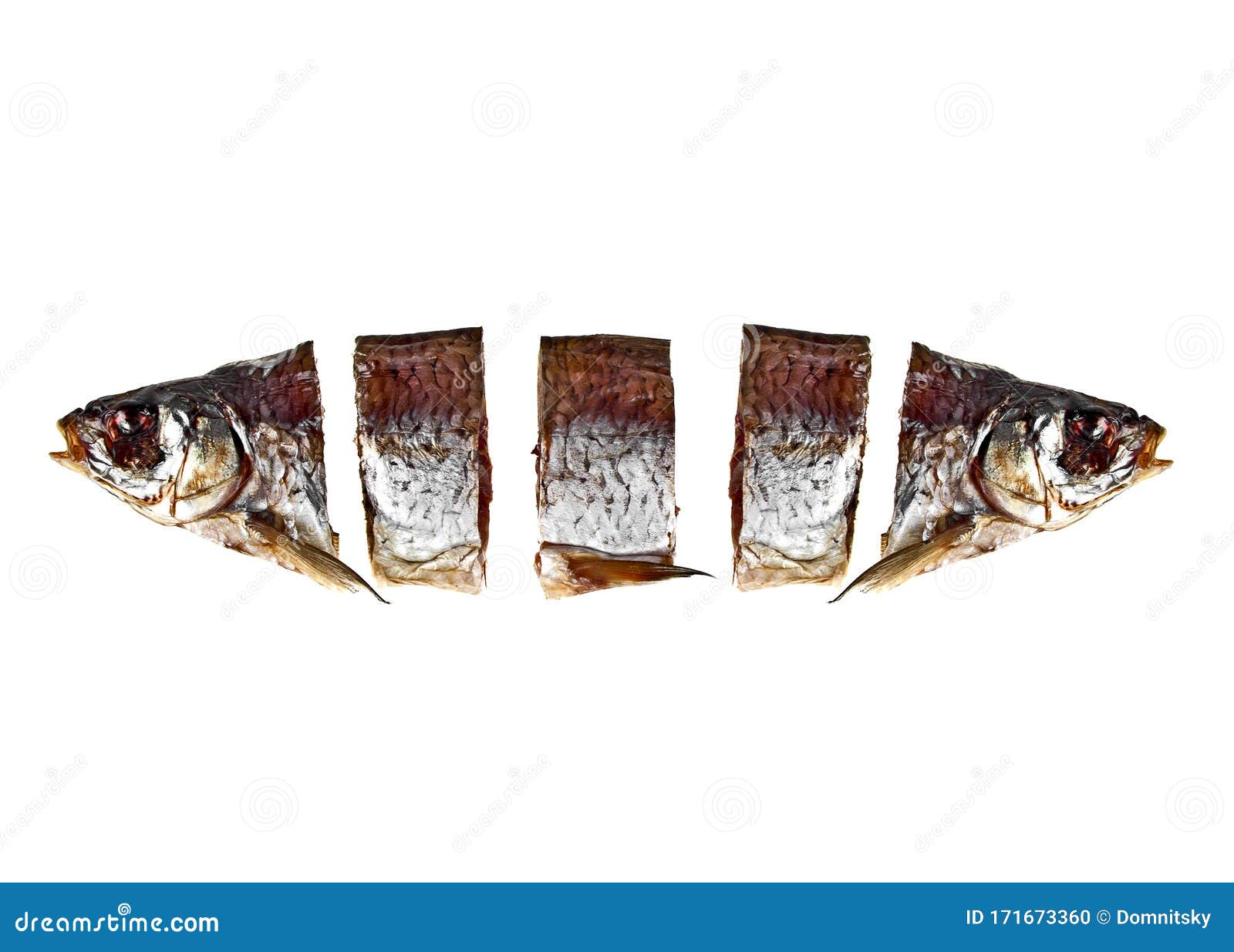 Abstract Dried Fish Slices Isolated on White Background Stock Photo ...