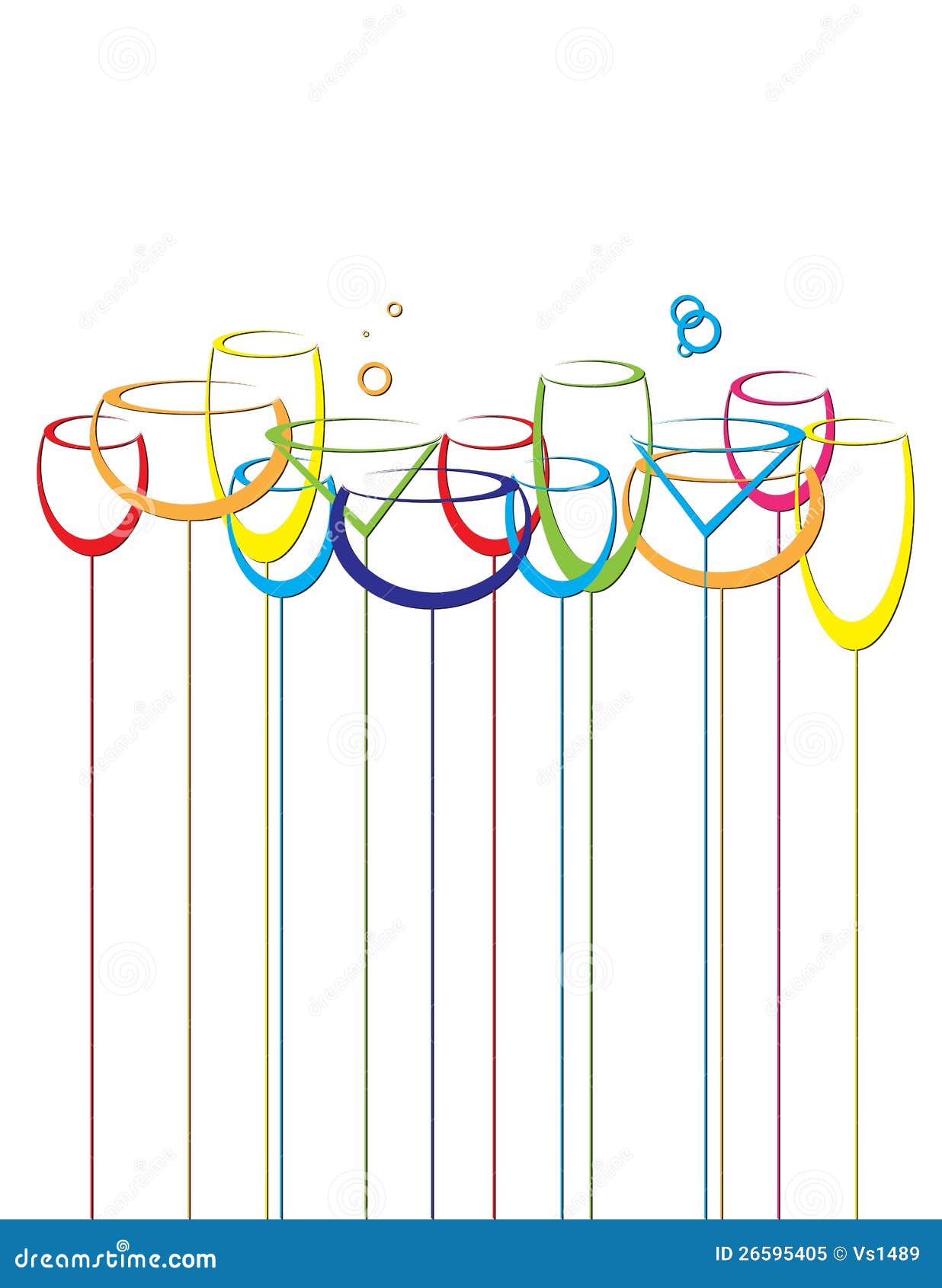 Abstract Drink Background Alcohol Wine Glasses Stock Vector ...
