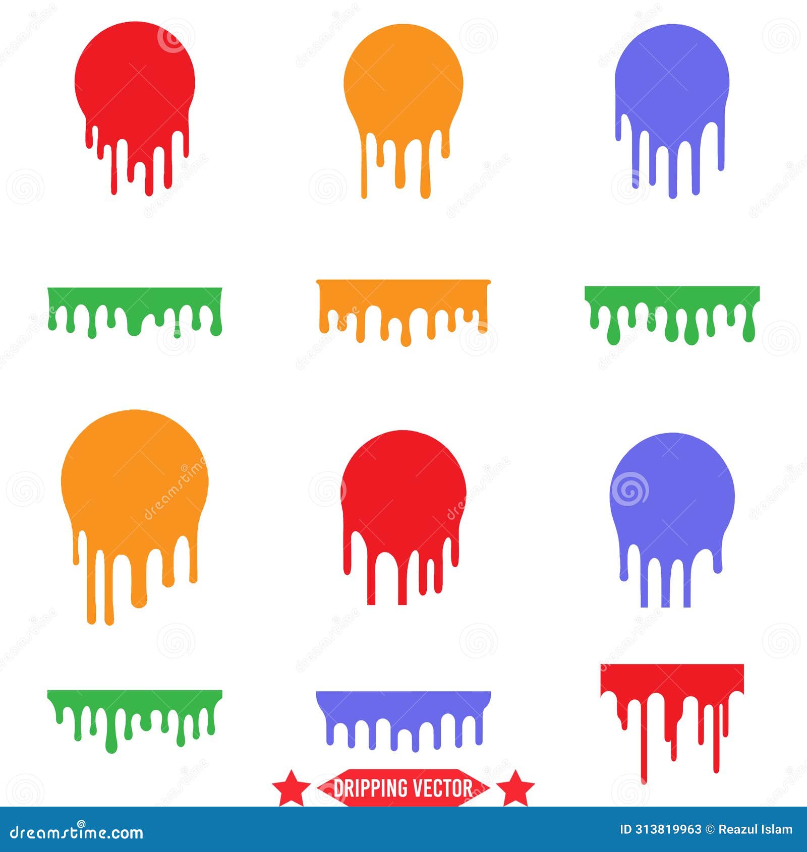 Abstract Drip Patterns Contemporary Vector Silhouette Set Stock Vector ...