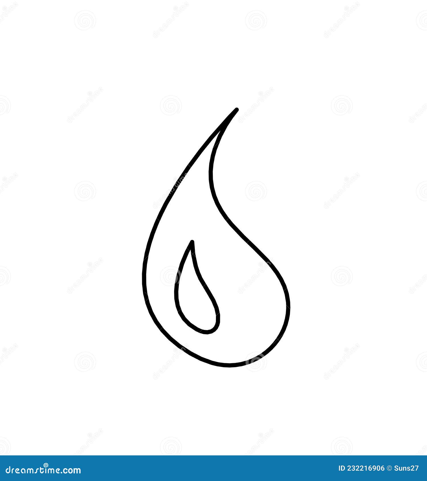 Abstract Drop As Line Drawing on White Stock Vector - Illustration of ...