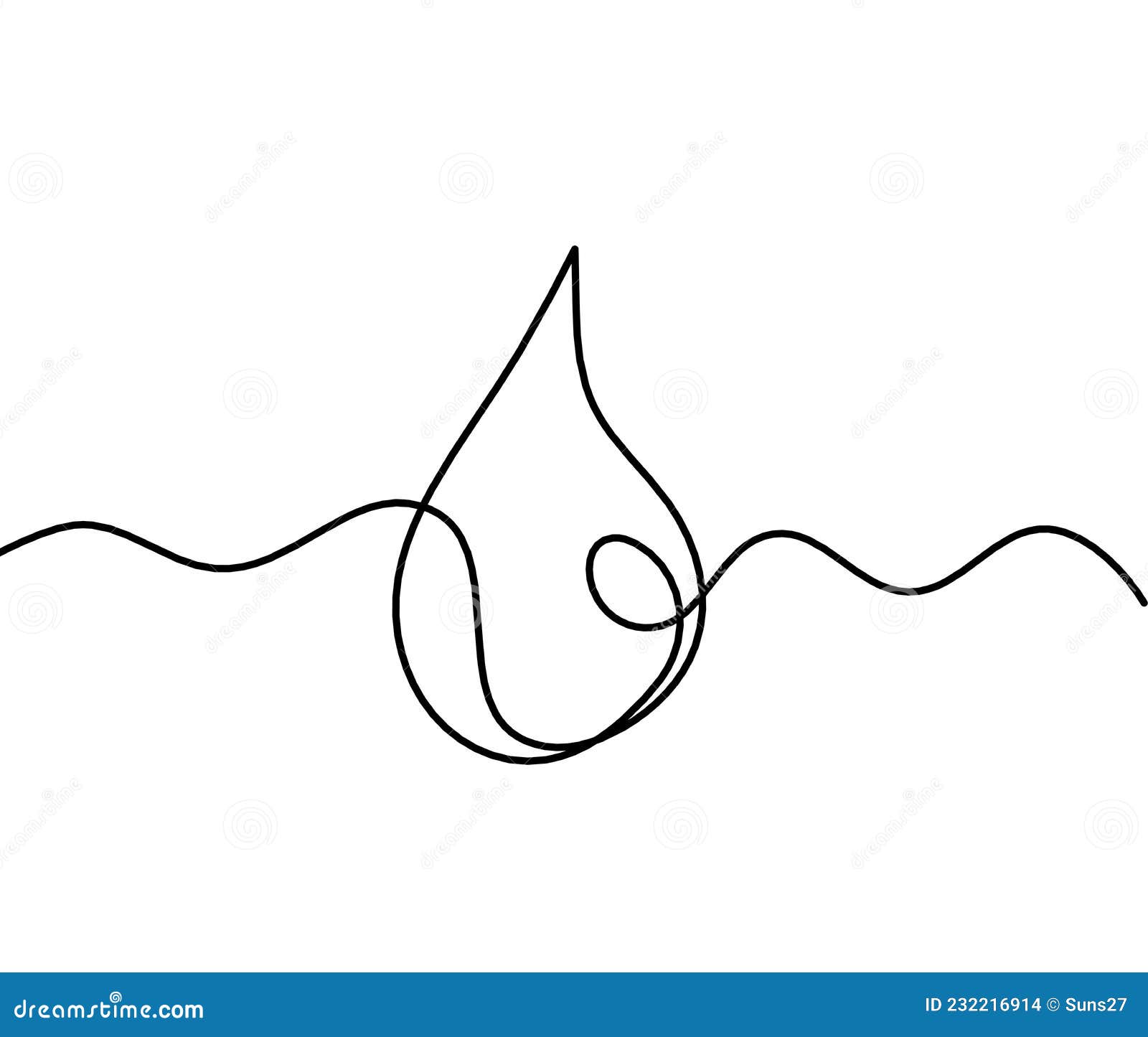 Abstract Drop As Line Drawing on White Stock Vector - Illustration of ...