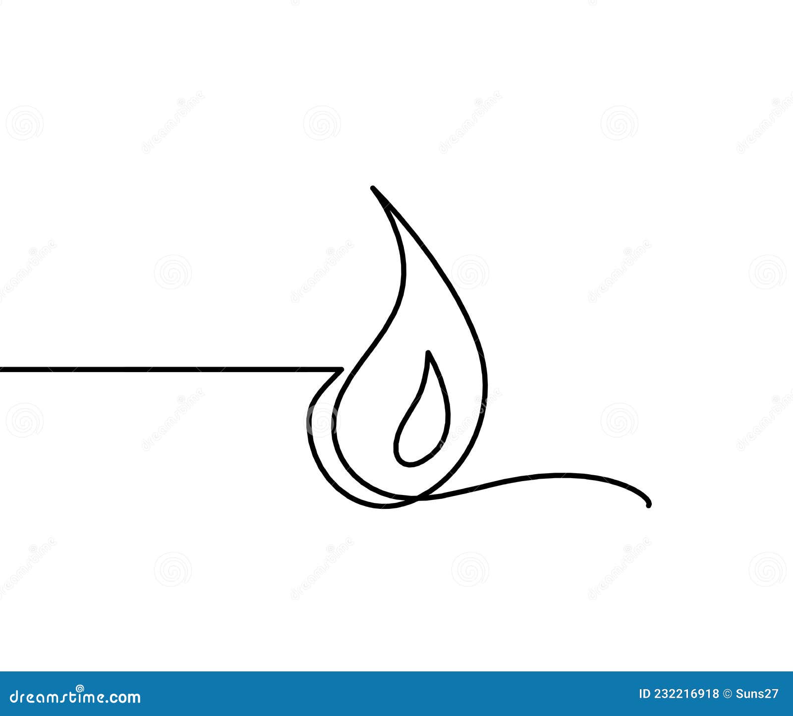 Abstract Drop As Line Drawing on White Stock Vector - Illustration of ...