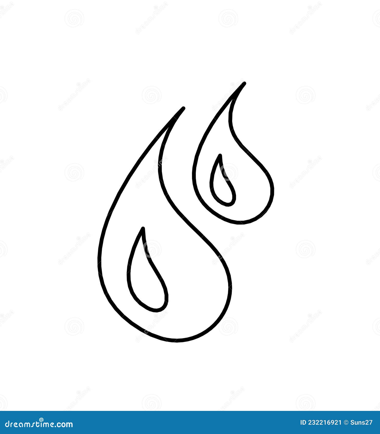 Abstract Drop As Line Drawing on White Stock Vector - Illustration of ...