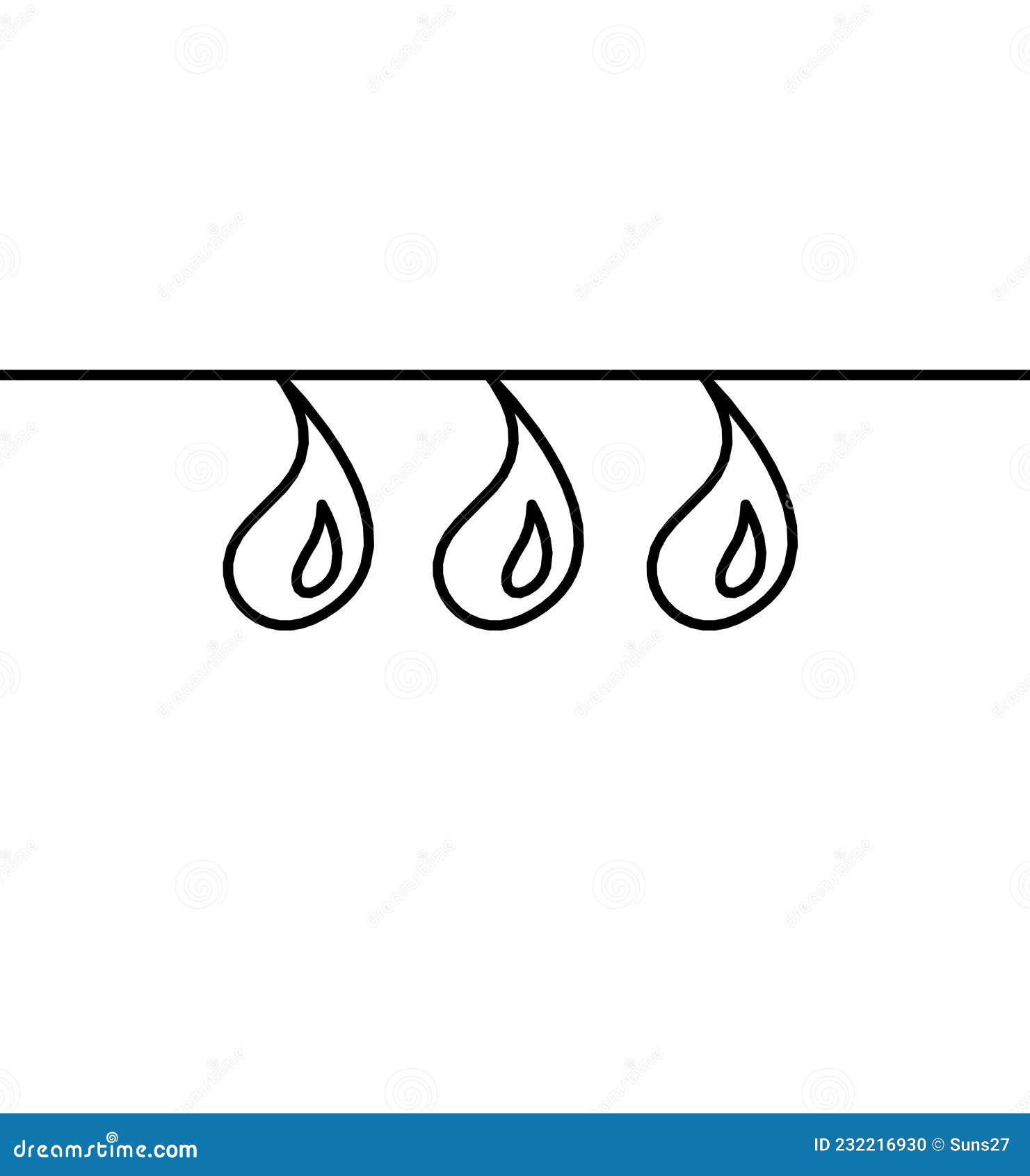 Abstract Drop As Line Drawing on White Stock Vector - Illustration of ...