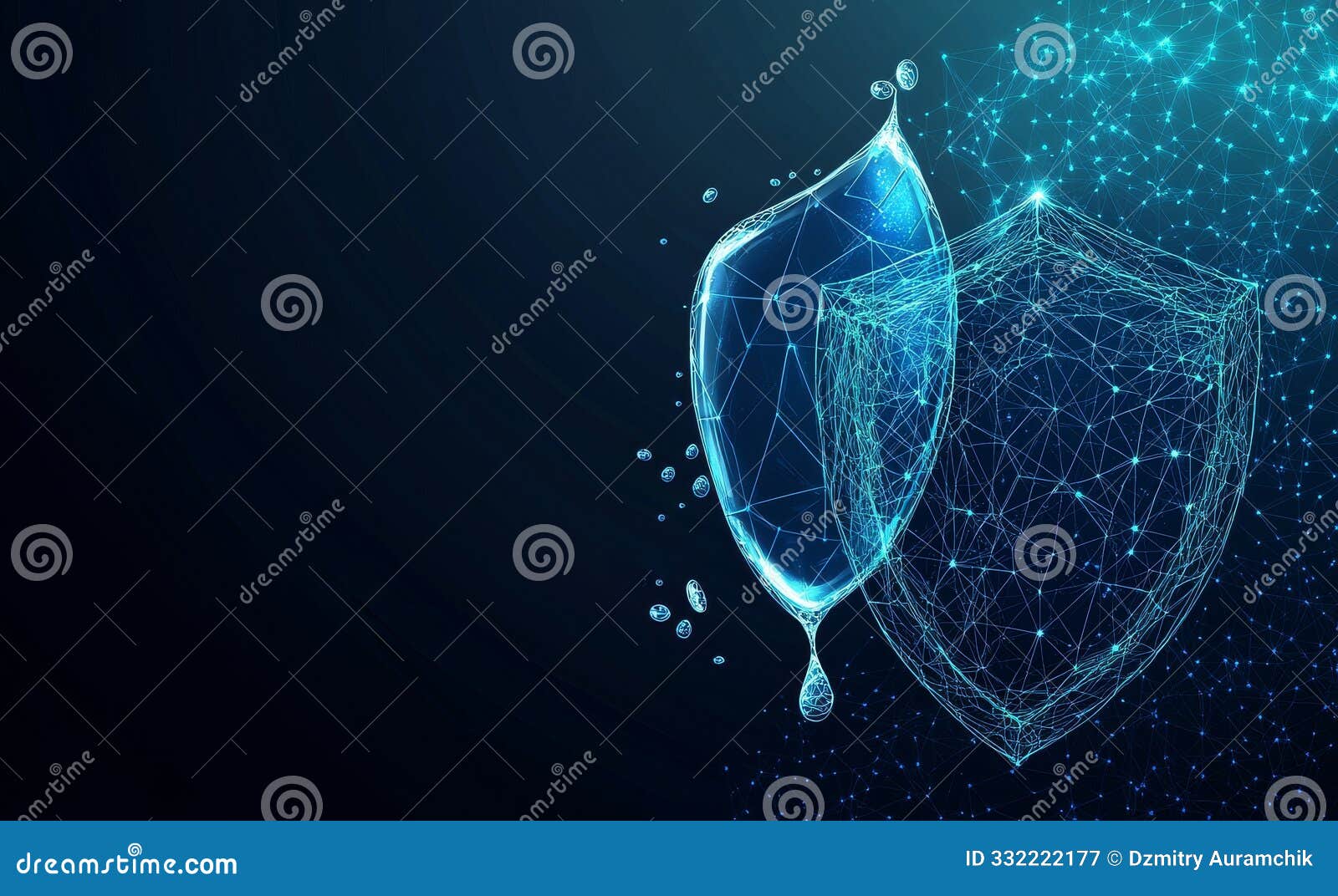 An Abstract Drop of Water Behind a Shield. Water Pollution ...