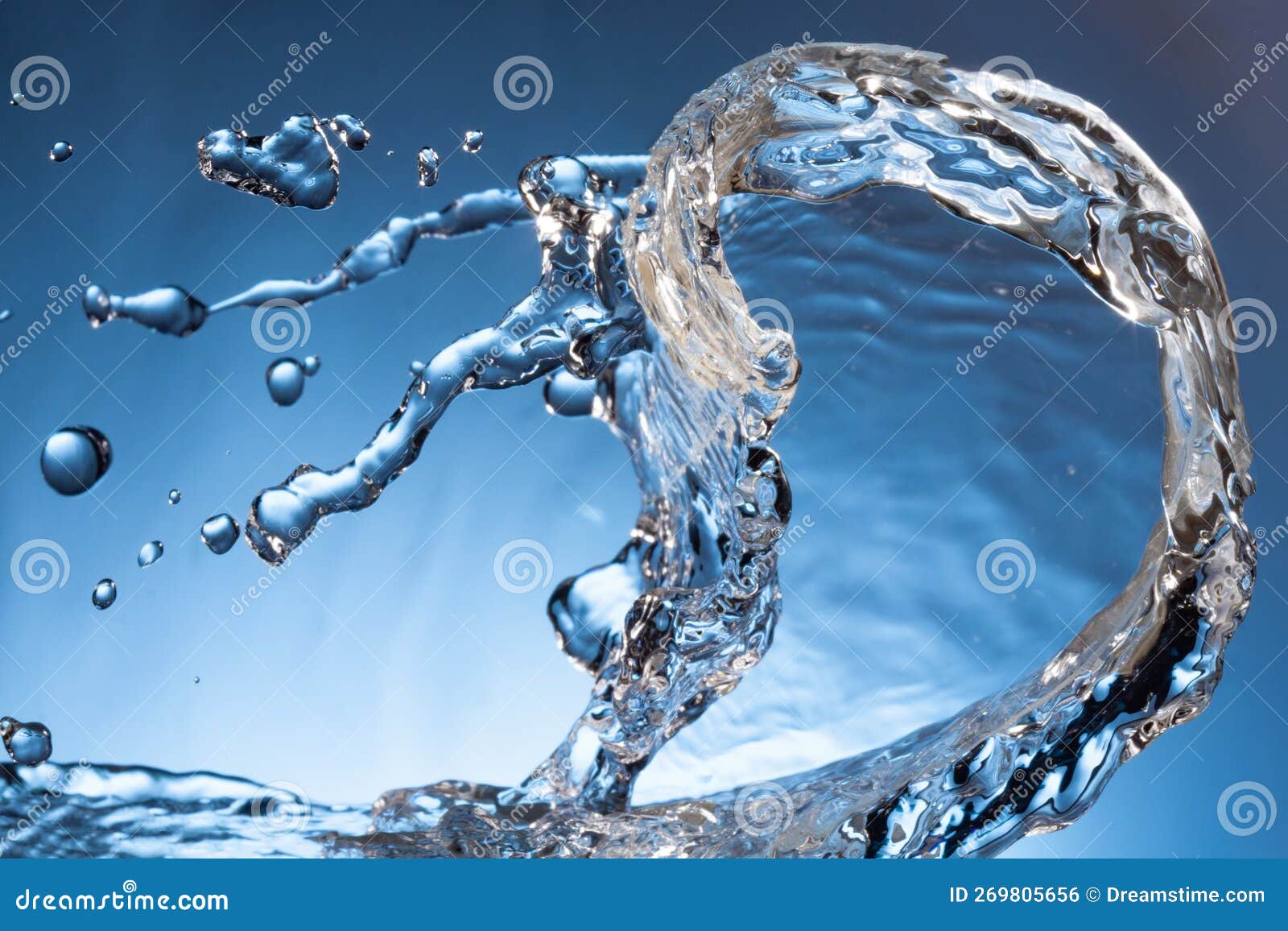 Abstract Drop Water Splash on Blue Background Stock Photo - Image of ...