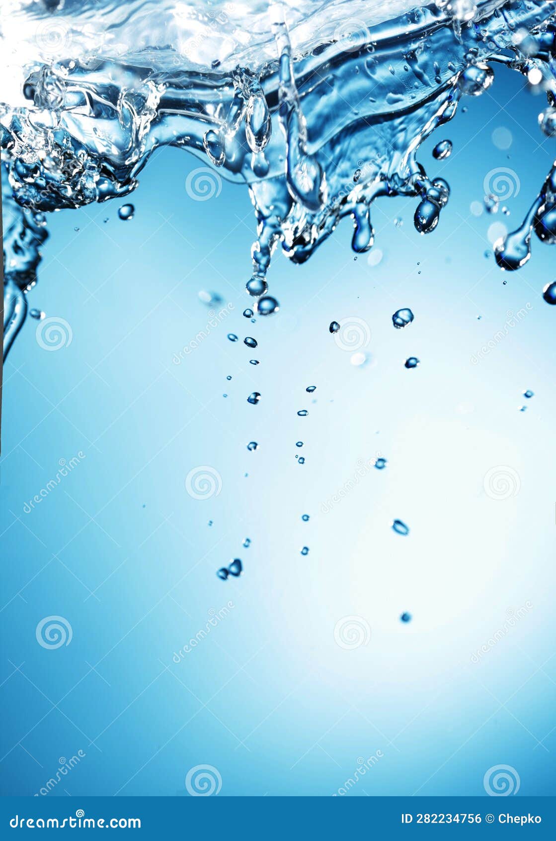 Abstract Drop Water Splash on Blue Background Stock Photo - Image of ...