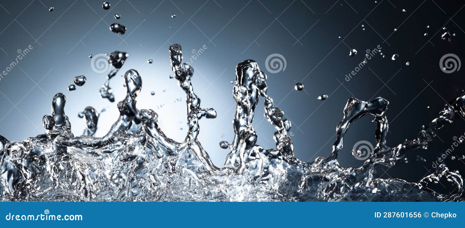 Abstract Drop Water Splash on Blue Background Stock Photo - Image of ...