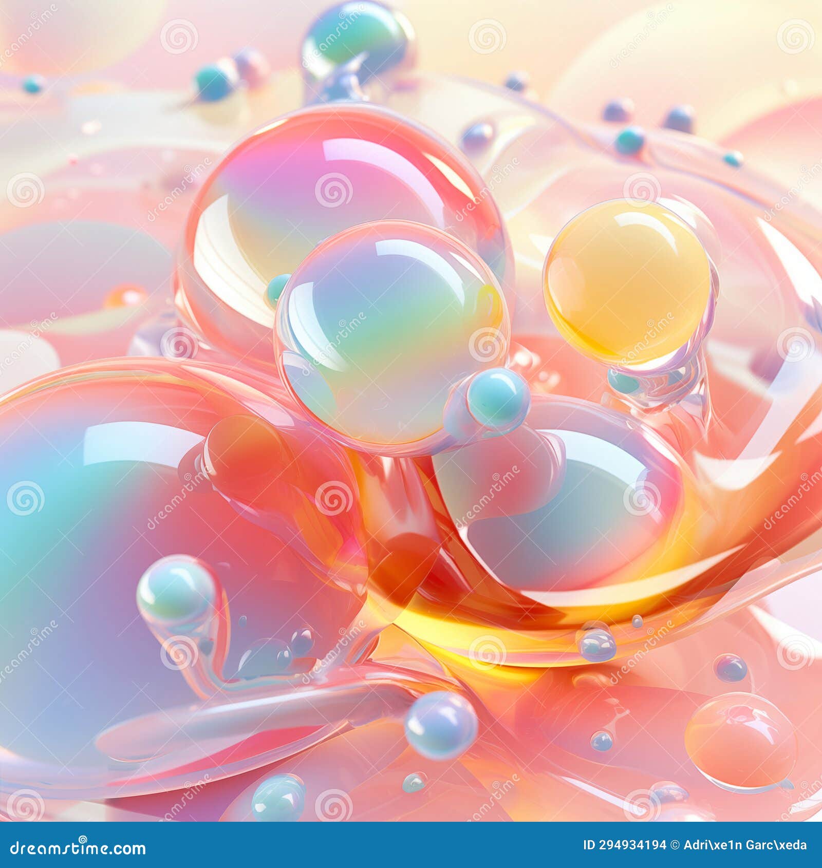 Abstract drops and bubbles stock illustration. Illustration of rainbow ...