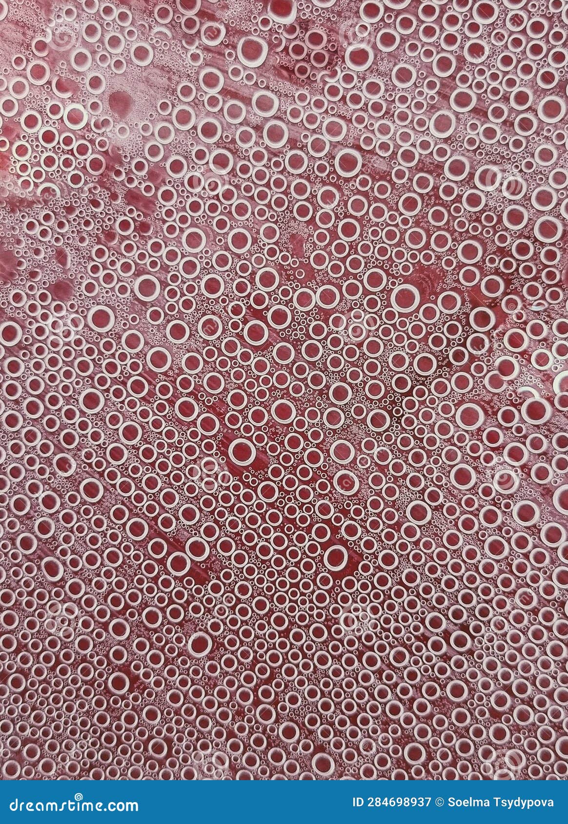 Abstract Drops on the Surface of Transparent Plastic. Smooth Small ...