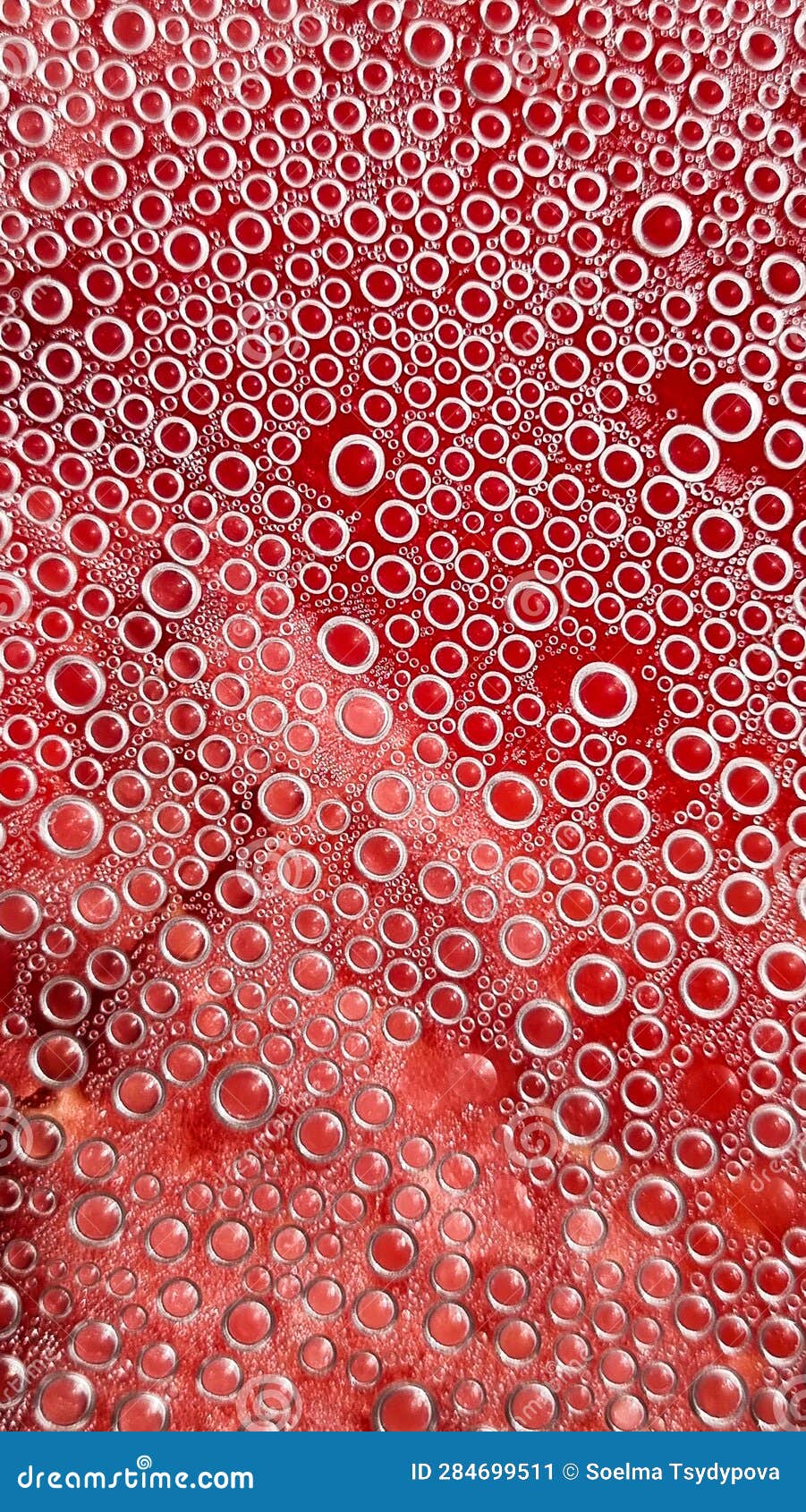 Abstract Drops on the Surface of Transparent Plastic. Smooth Small ...