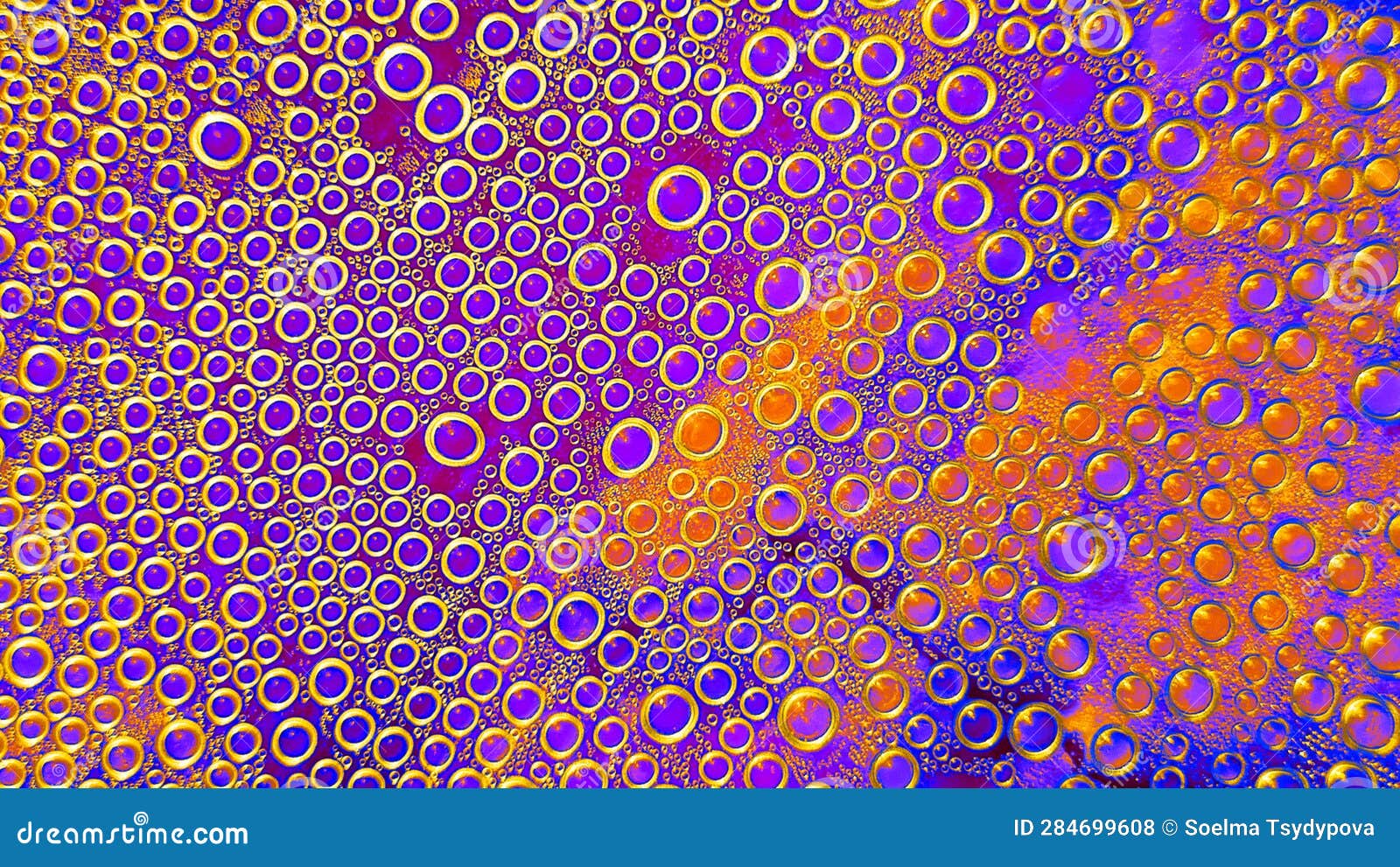 Abstract Drops on the Surface of Transparent Plastic. Smooth Small ...