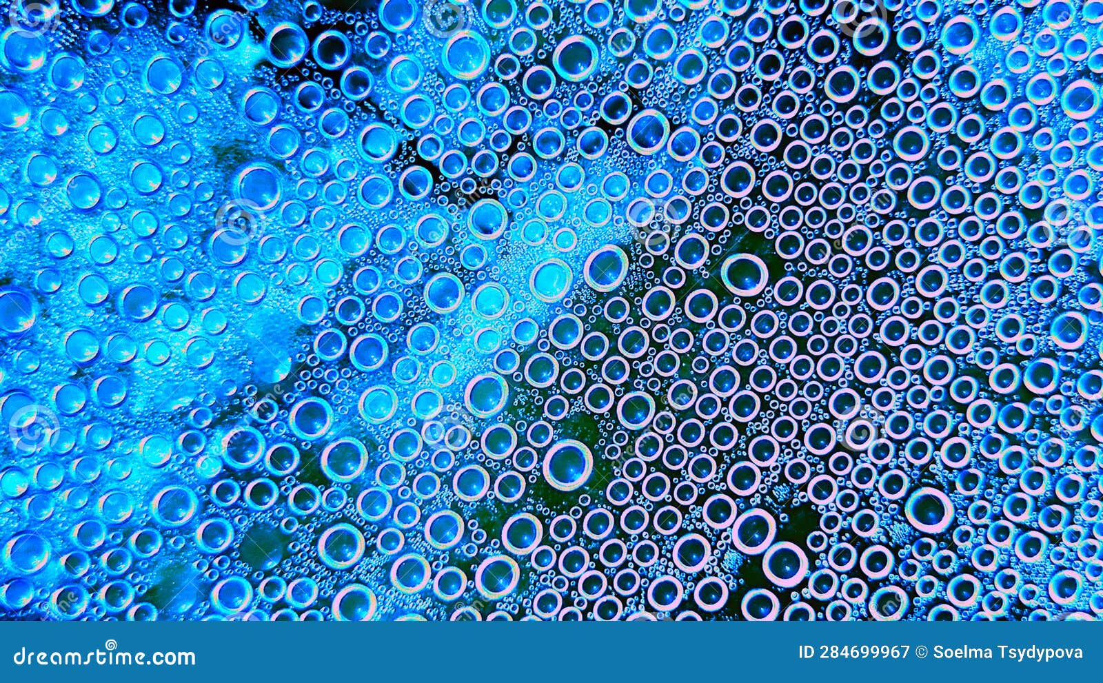 Abstract Drops on the Surface of Transparent Plastic. Smooth Small ...