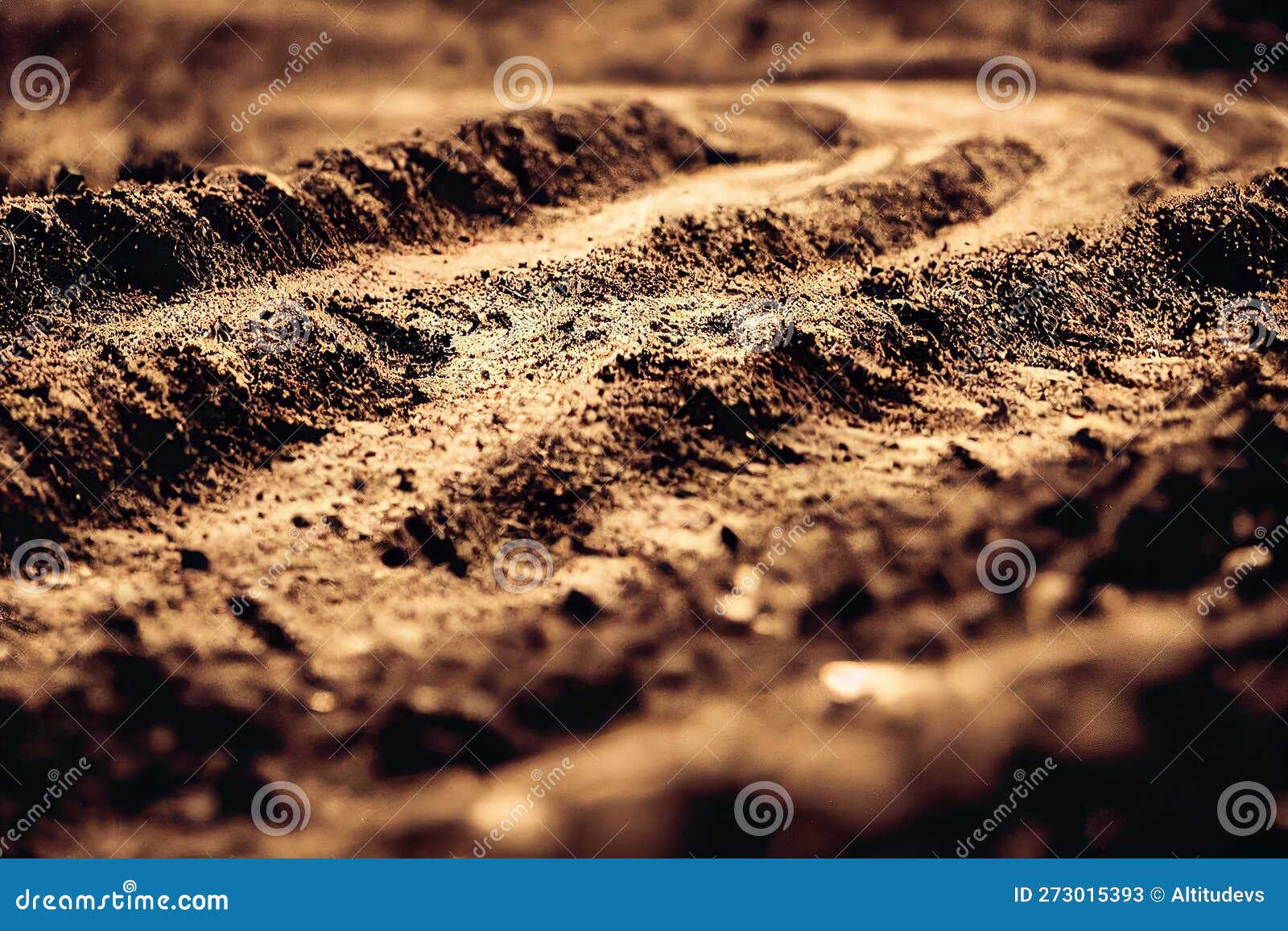 Abstract Dry Mud on Ground with Tracks Stock Illustration ...