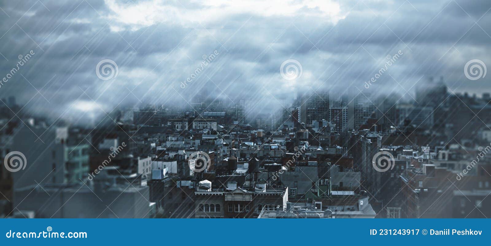 Abstract Dull City Backdrop with Gray Clouds. Stock Image - Image of ...