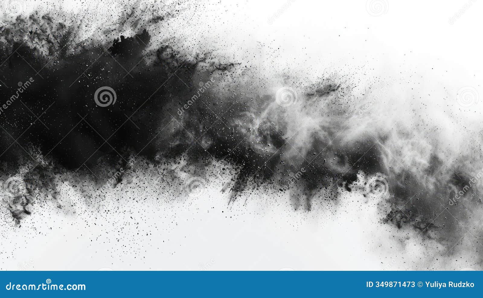 Abstract Dust Overlay Texture: Black Particles Explosion Isolated on a ...