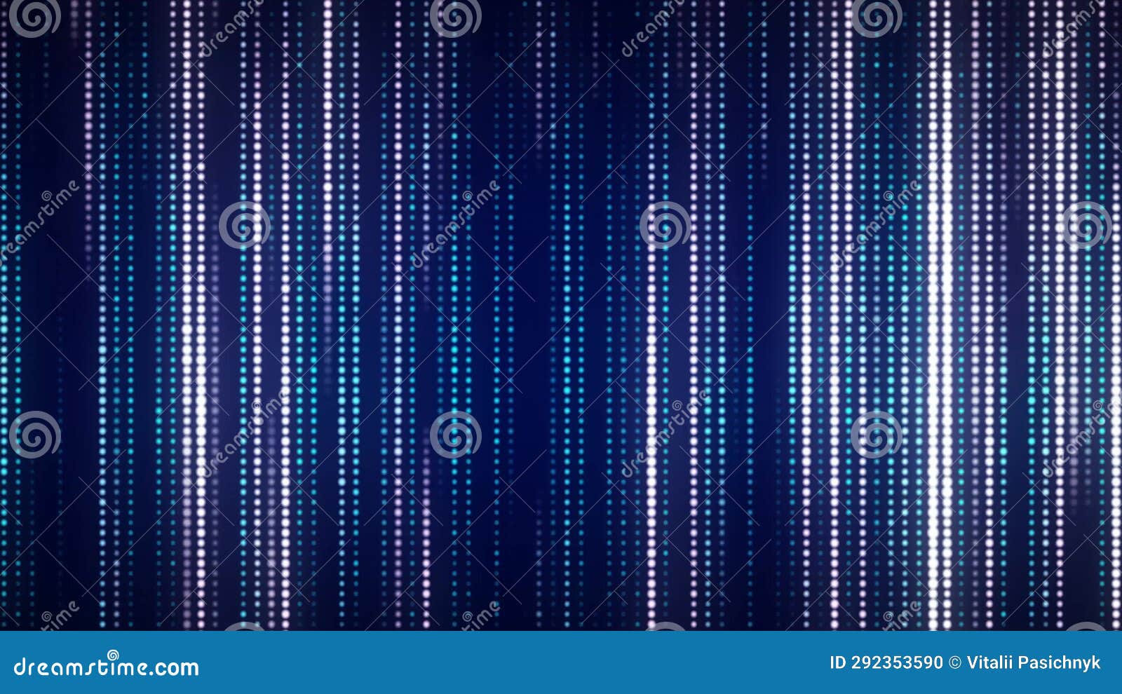 Abstract Dynamic Background with Blue Glowing Dots. Grid of Blinking ...