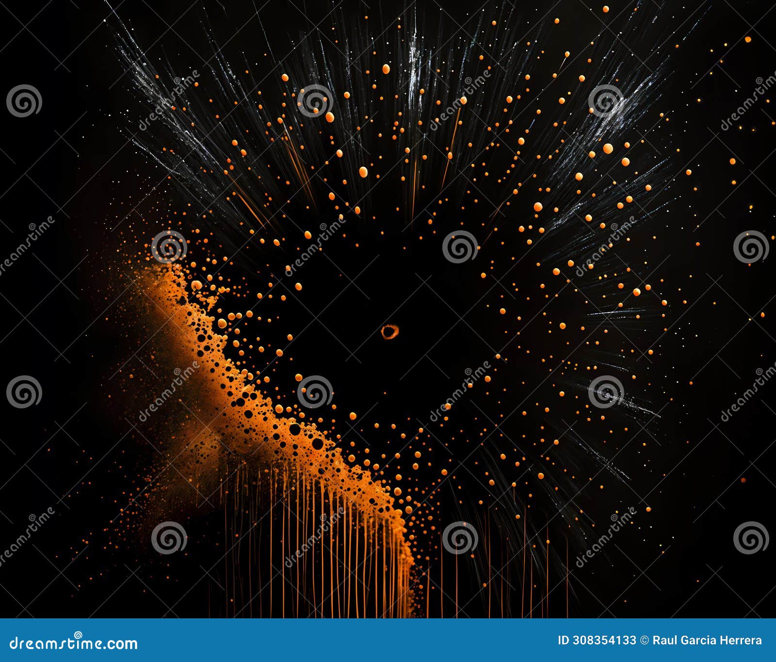 Abstract Dynamic Dispersion Effect Background for Texture. Orange ...