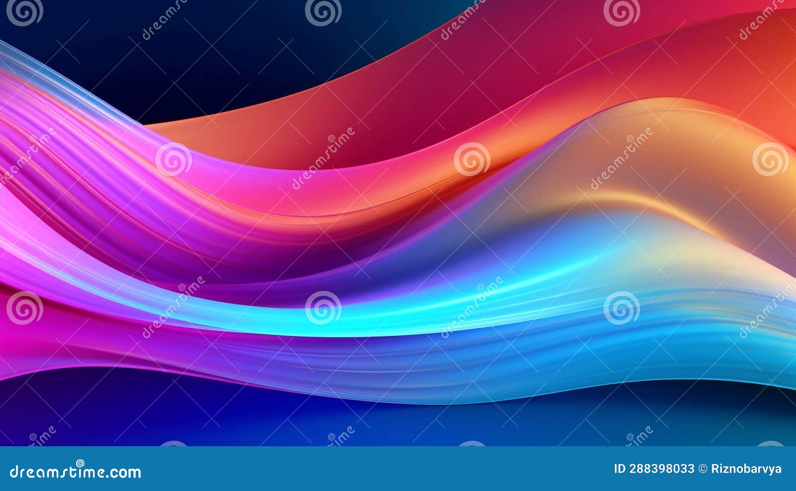 Abstract Dynamic Fluid Background. Flowing Gradient Waves. Neon 3d ...