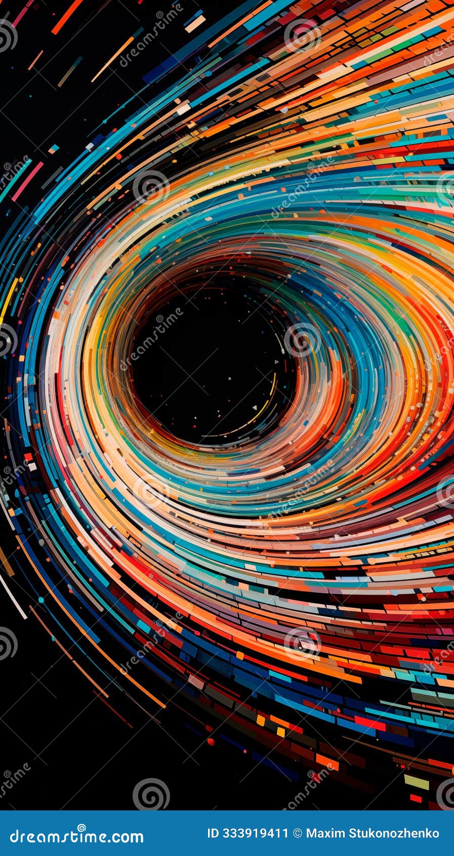 Abstract and Dynamic Multi-colored Background of Curved and Twisted ...