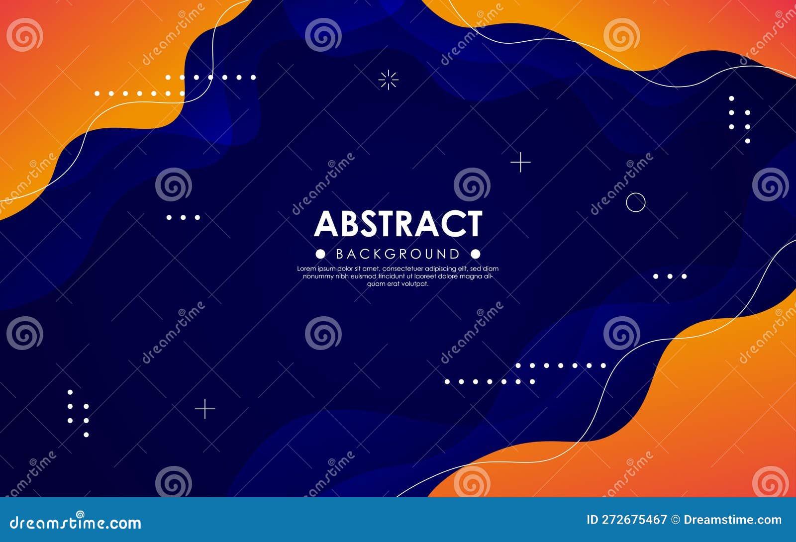 Abstract Dynamic Navy Blue Orange Gradient Fluid Shape Background ...