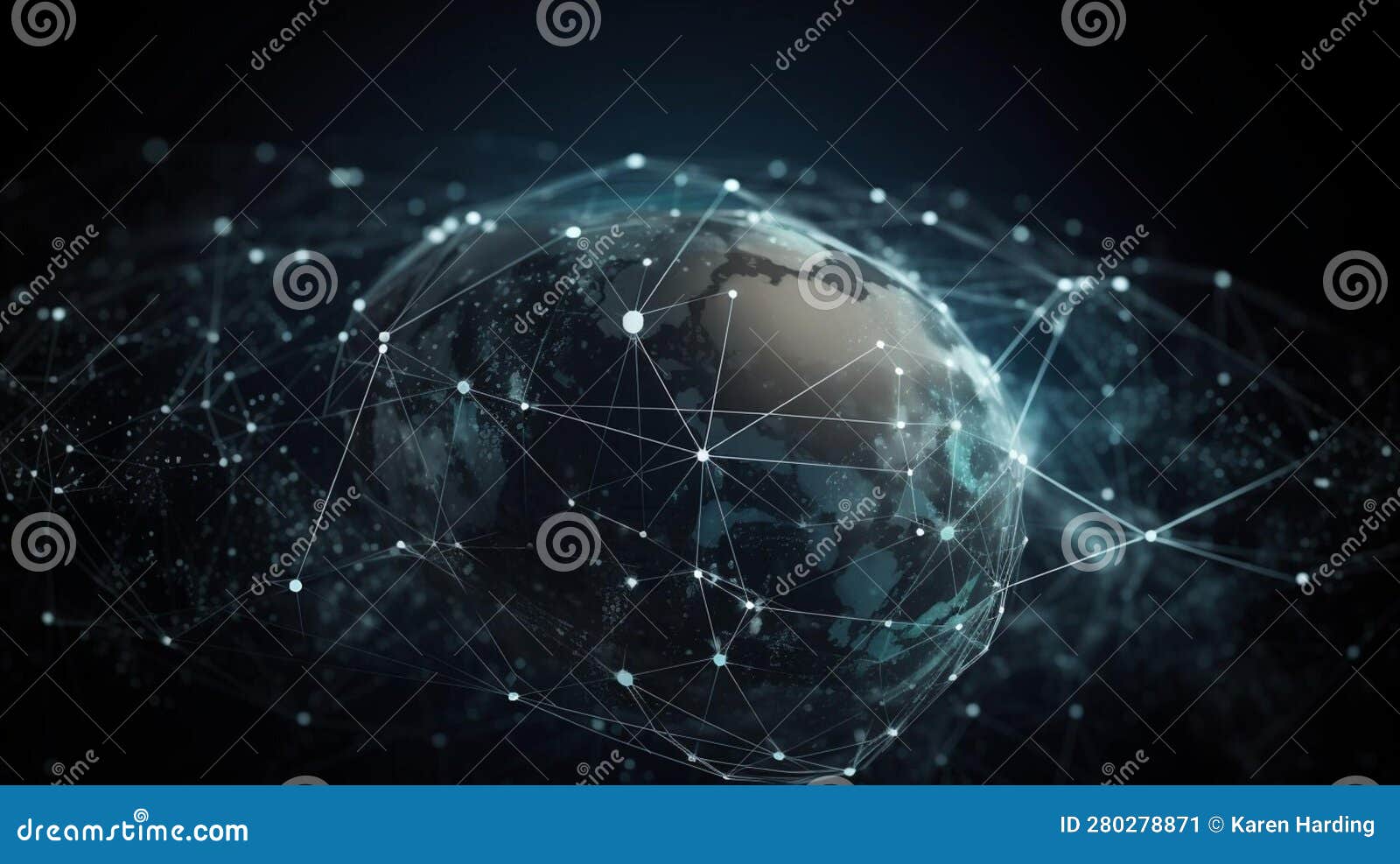 Abstract Dynamic Network Design Concept Over Earth Stock Illustration ...