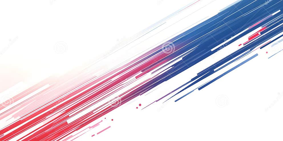 Abstract Dynamic Red and Blue Curved Lines on White Background ...