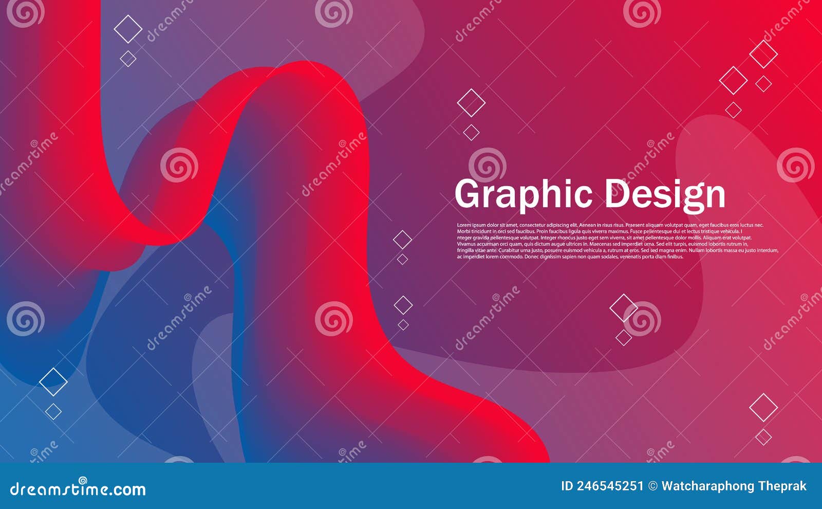 Abstract Dynamic Red and Blue Wave Blend, Modern Gradient Fluid ...