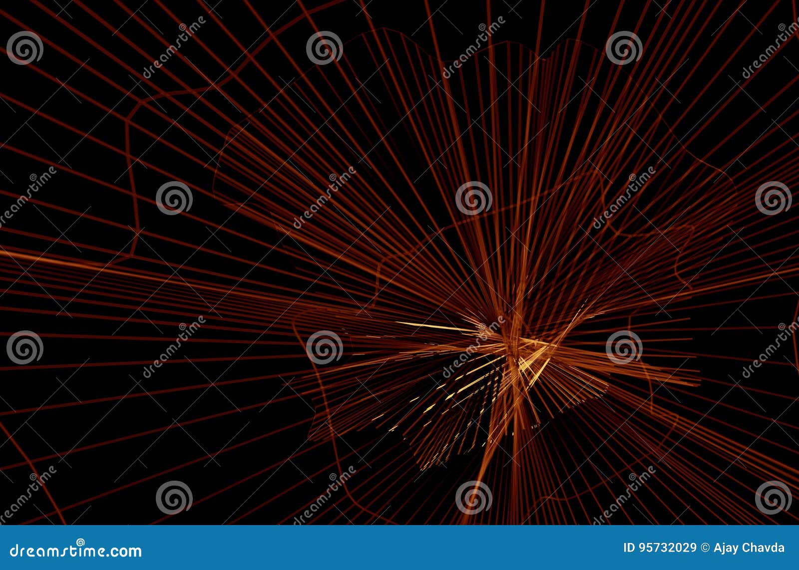 Abstract Dynamic Reddish Yellow Lines Stock Illustration - Illustration ...