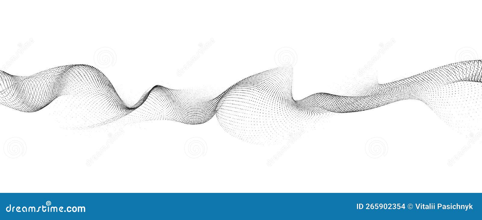 Abstract Dynamic Smooth Wave. Sound Wave Concept. Futuristic Particle ...