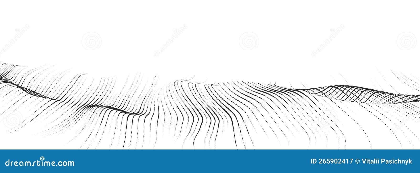 Abstract Dynamic Smooth Wave. Sound Wave Concept. Futuristic Particle ...