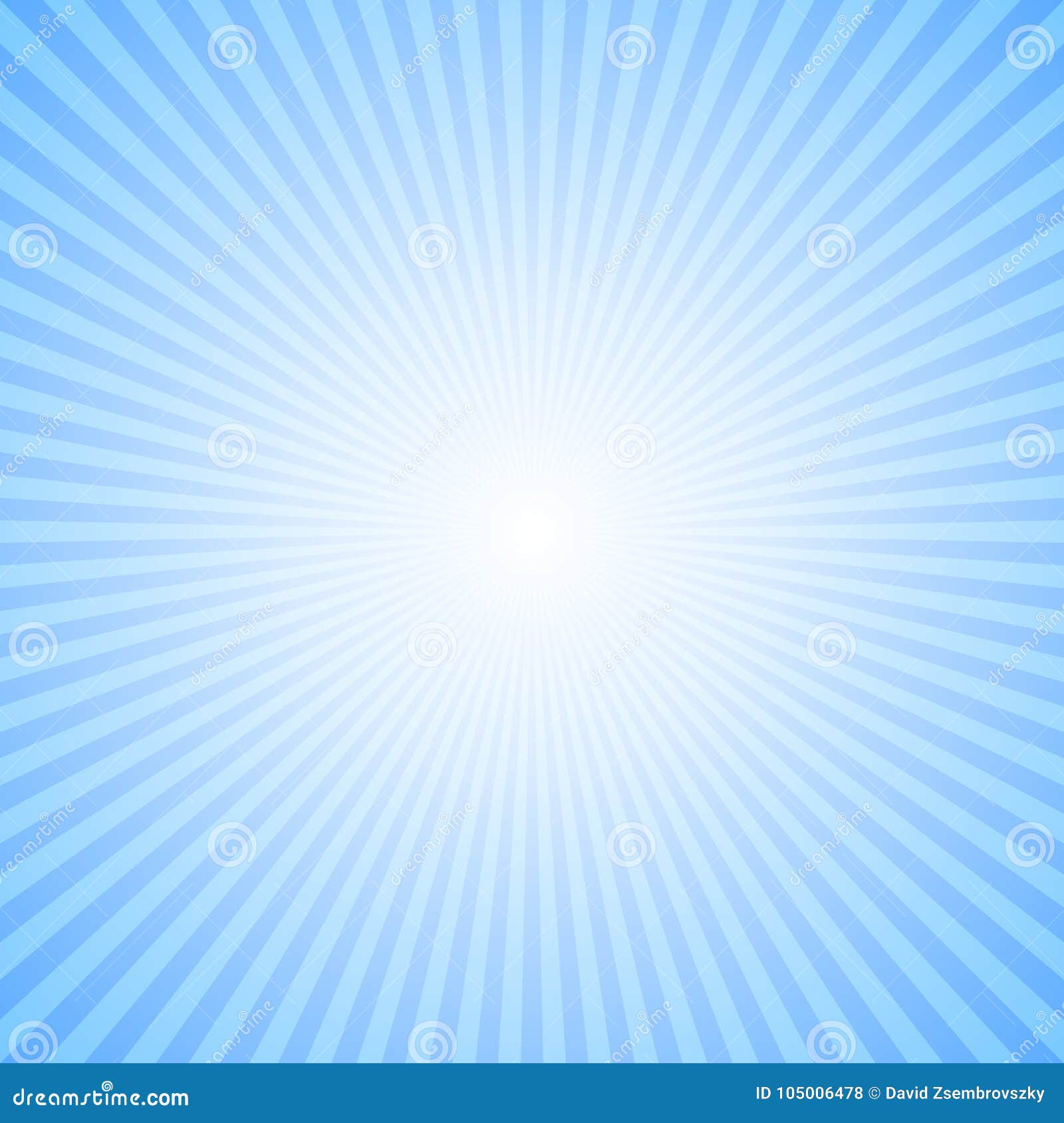 Abstract Dynamic Sun Rays Background - Blue Vector Illustration from ...