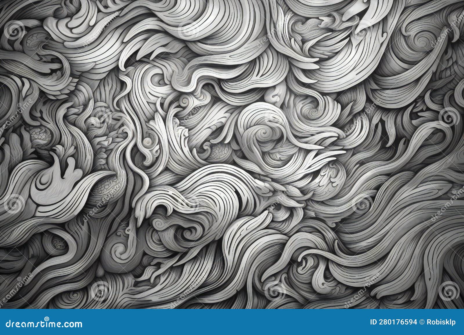 Surreal Fantasy Line Art Design Composition Stock Illustration ...