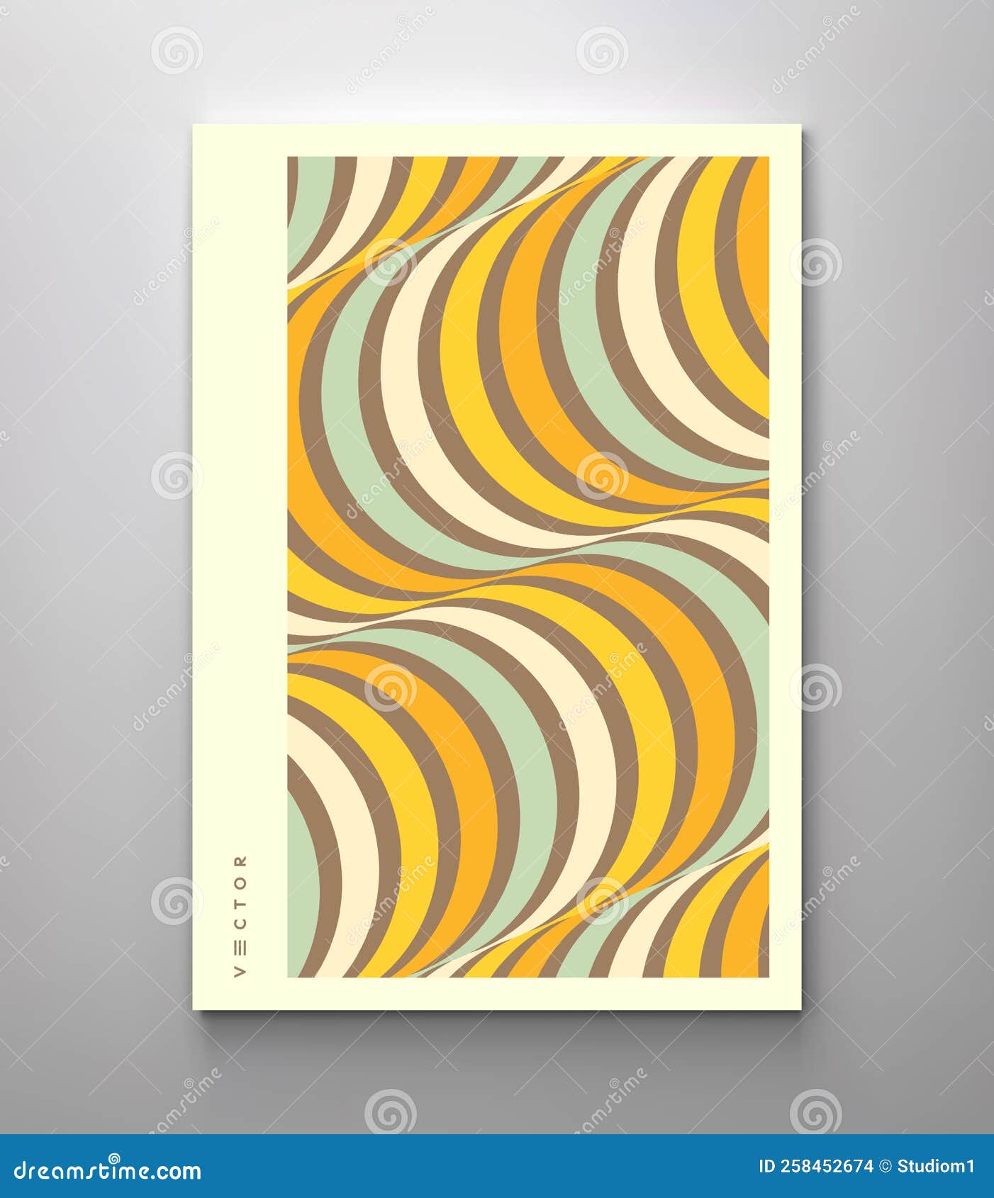Abstract Dynamic Template with Wavy Curved Ribbons. Modern Cover Design ...