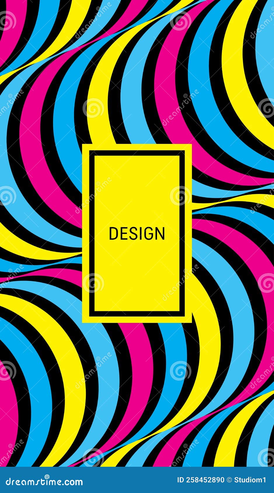 Abstract Dynamic Template with Wavy Curved Ribbons. Modern Cover Design ...