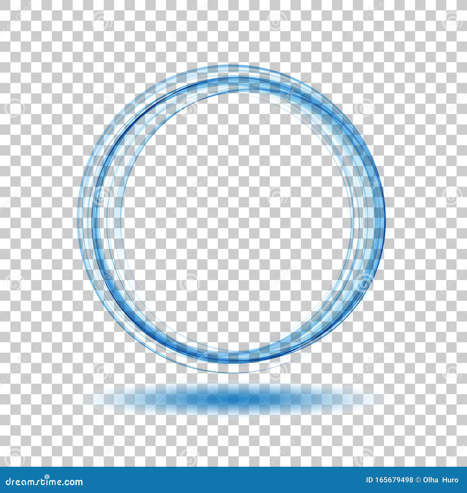 Abstract Dynamic Vortex Circle of Blue Lines on a Transparent ...