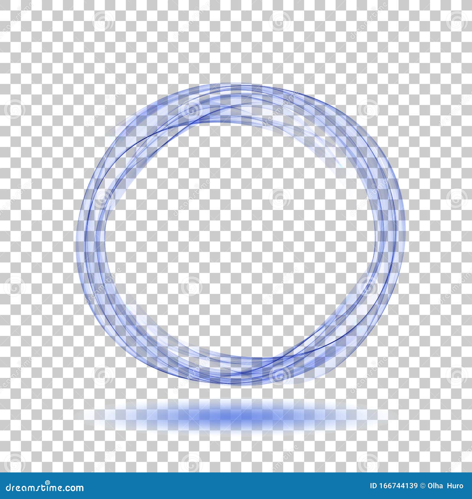 Abstract Dynamic Vortex Circle of Blue Lines on a Transparent ...