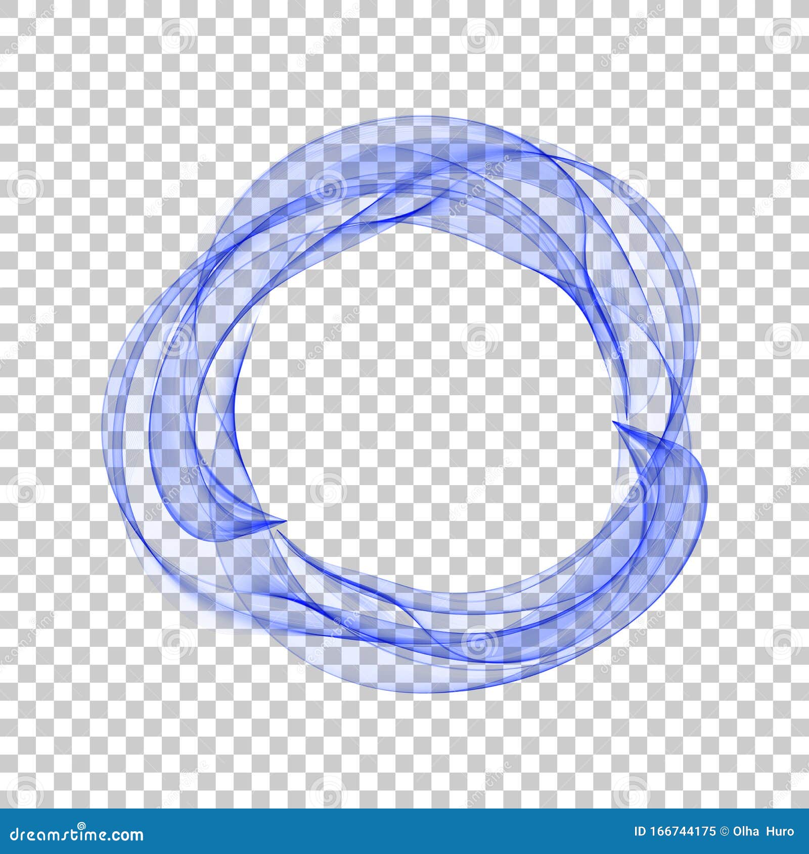 Abstract Dynamic Vortex Circle of Blue Lines on a Transparent ...