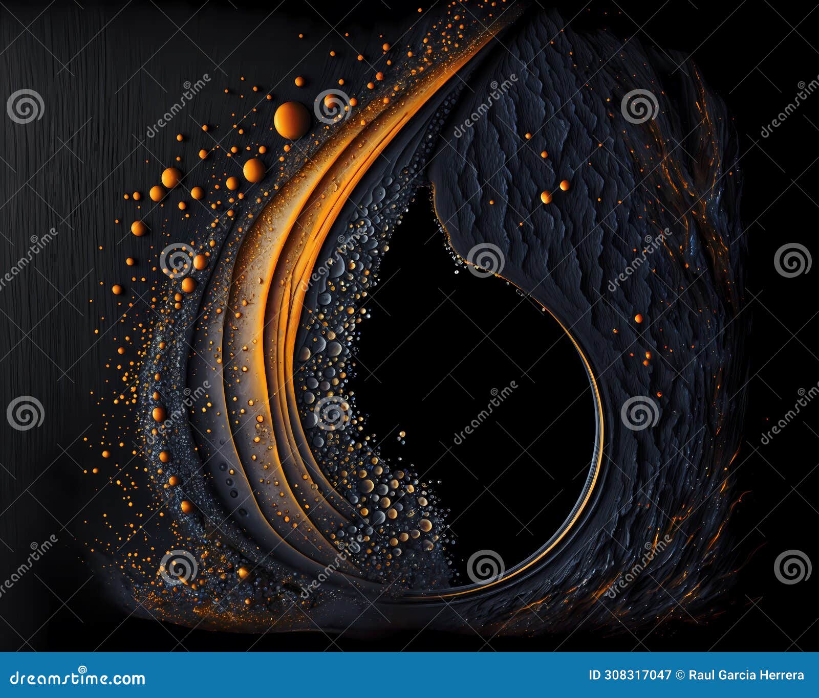 Abstract Dynamic Wave Background Texture. Blue and Orange Science ...