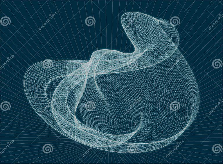 Abstract Dynamic Wave on a Blue Background. Big Data Stock Vector ...