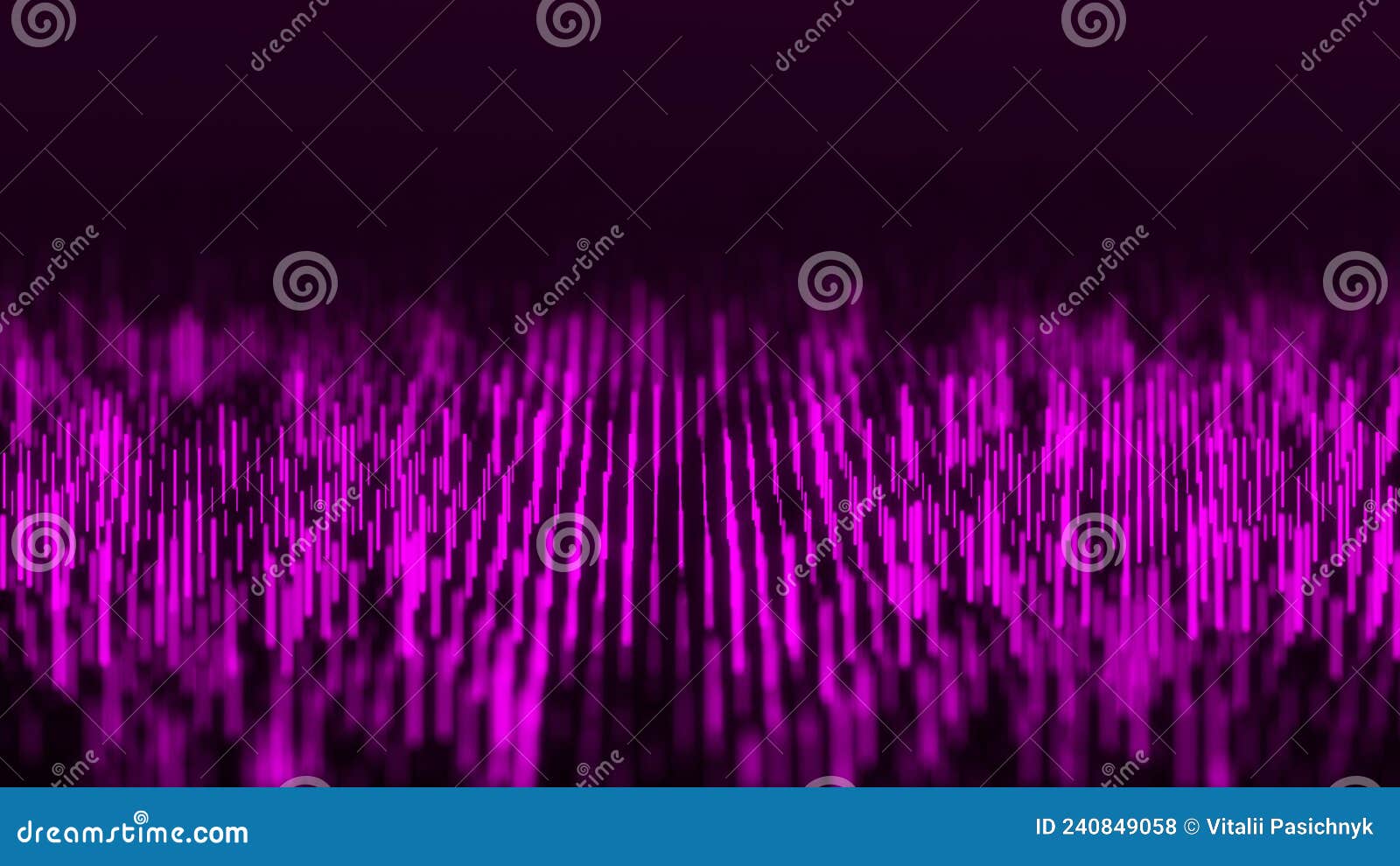 Abstract Dynamic Wave Flow of Blue Vertical Lines on Purple Background ...