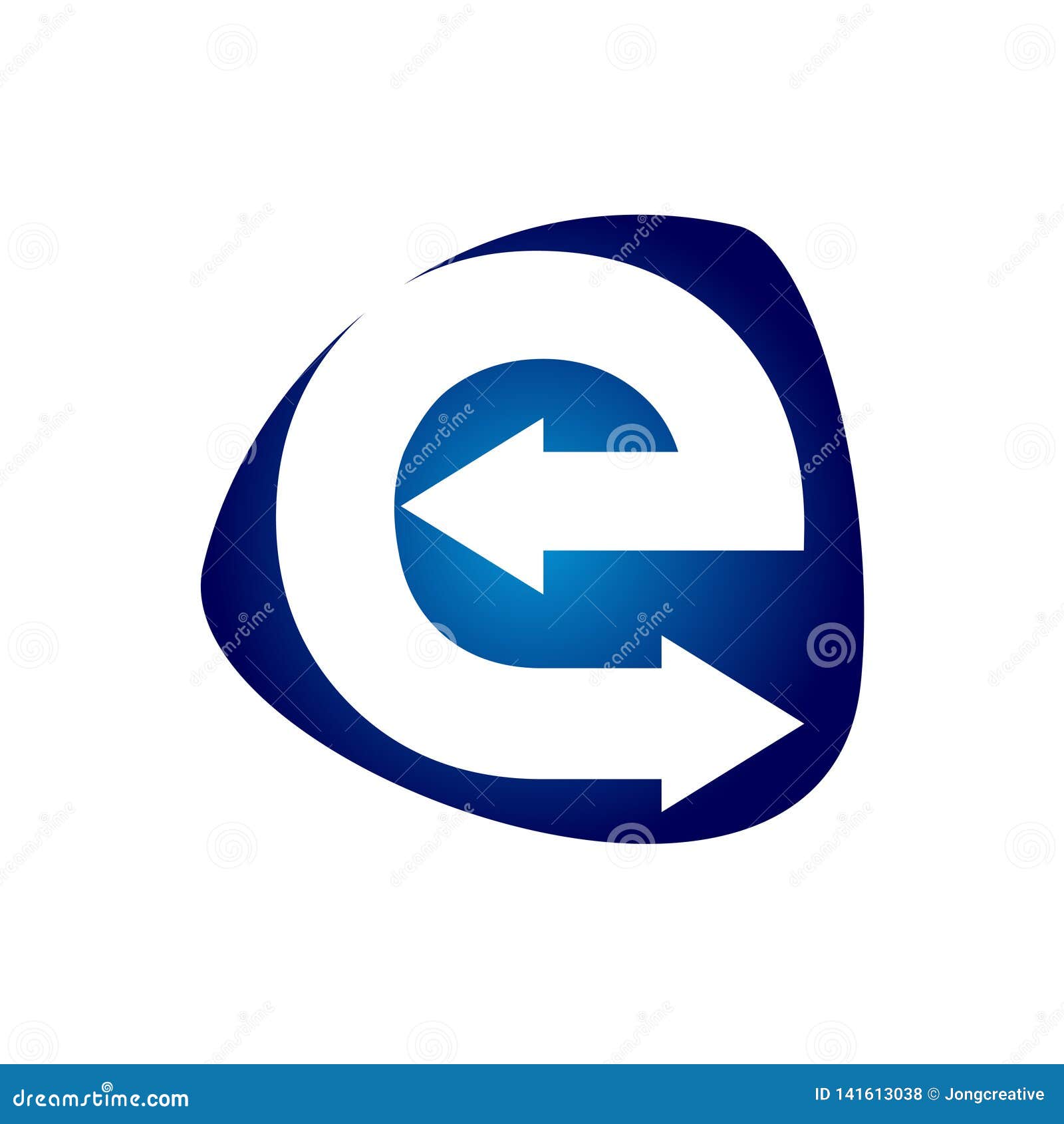 Abstract E Letter Arrow Direction Strategy Symbol Stock Vector ...