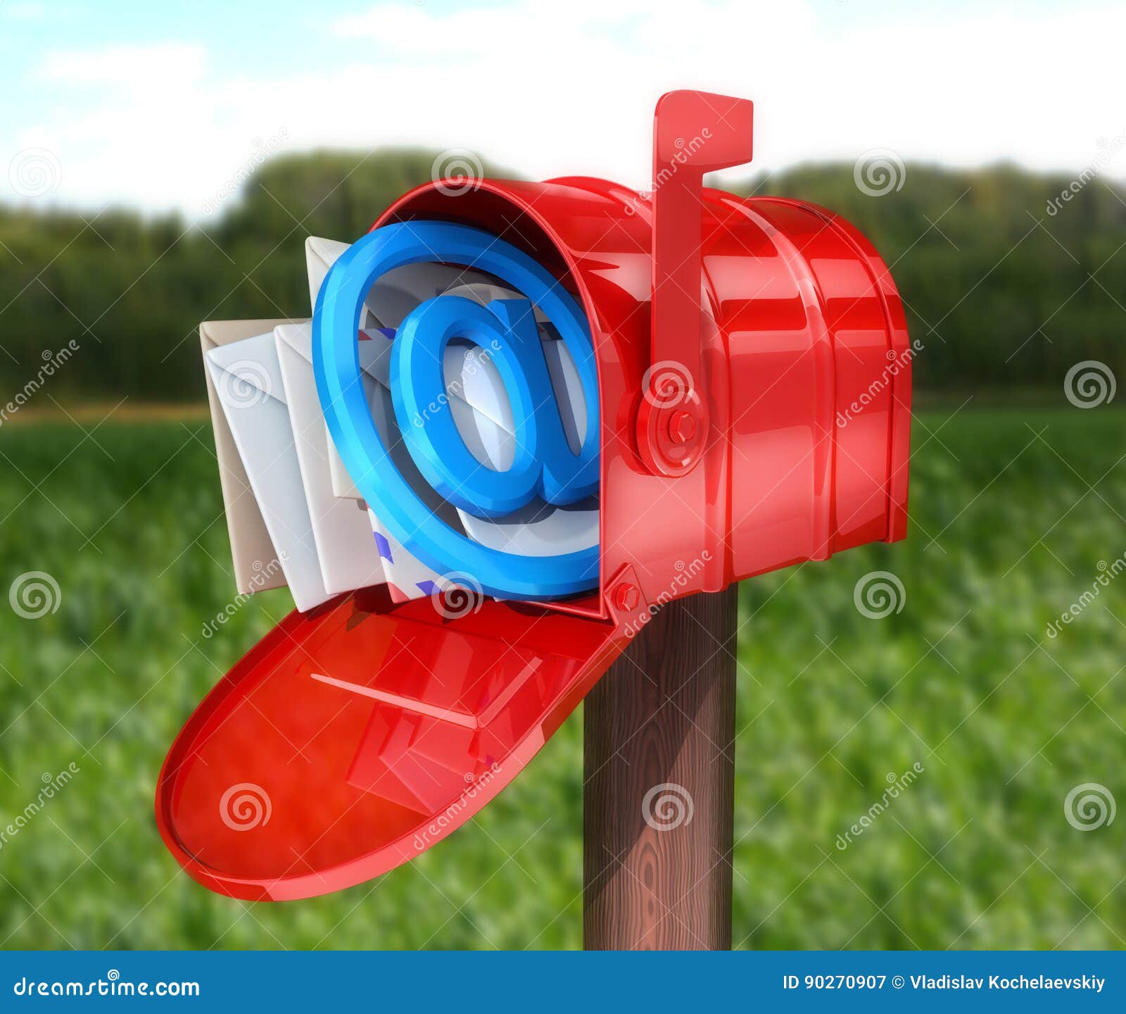 Abstract E-mail Red Mailbox Stock Illustration - Illustration of ...