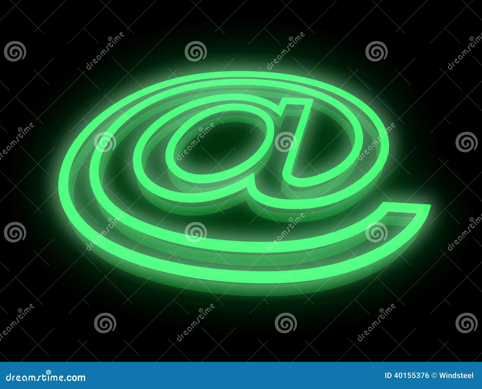 Abstract E-mail Symbol in Neon Light Stock Illustration - Illustration ...