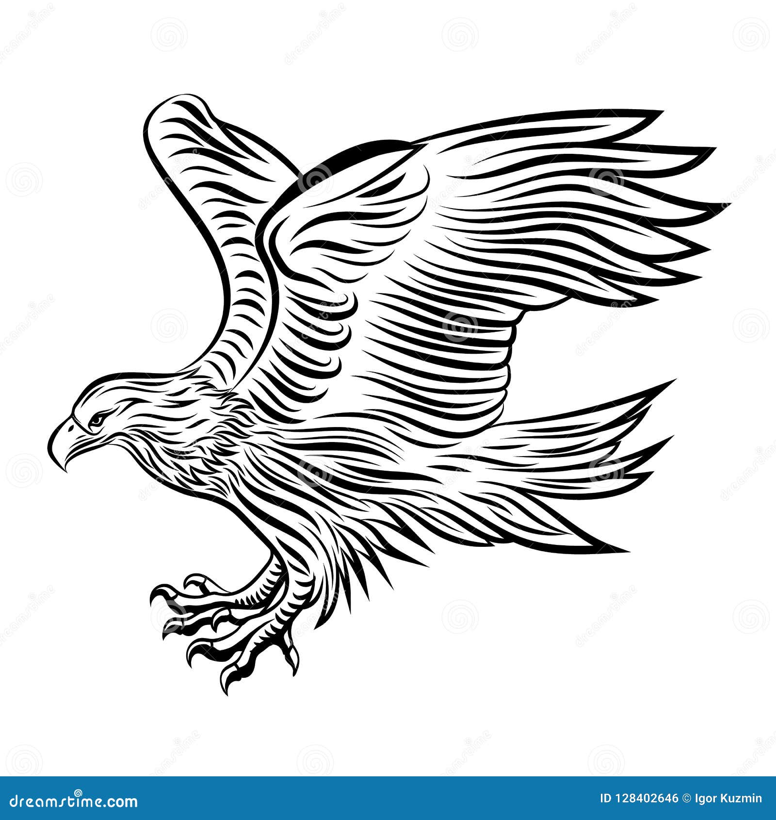Abstract Eagle stock vector. Illustration of silhouette - 128402646