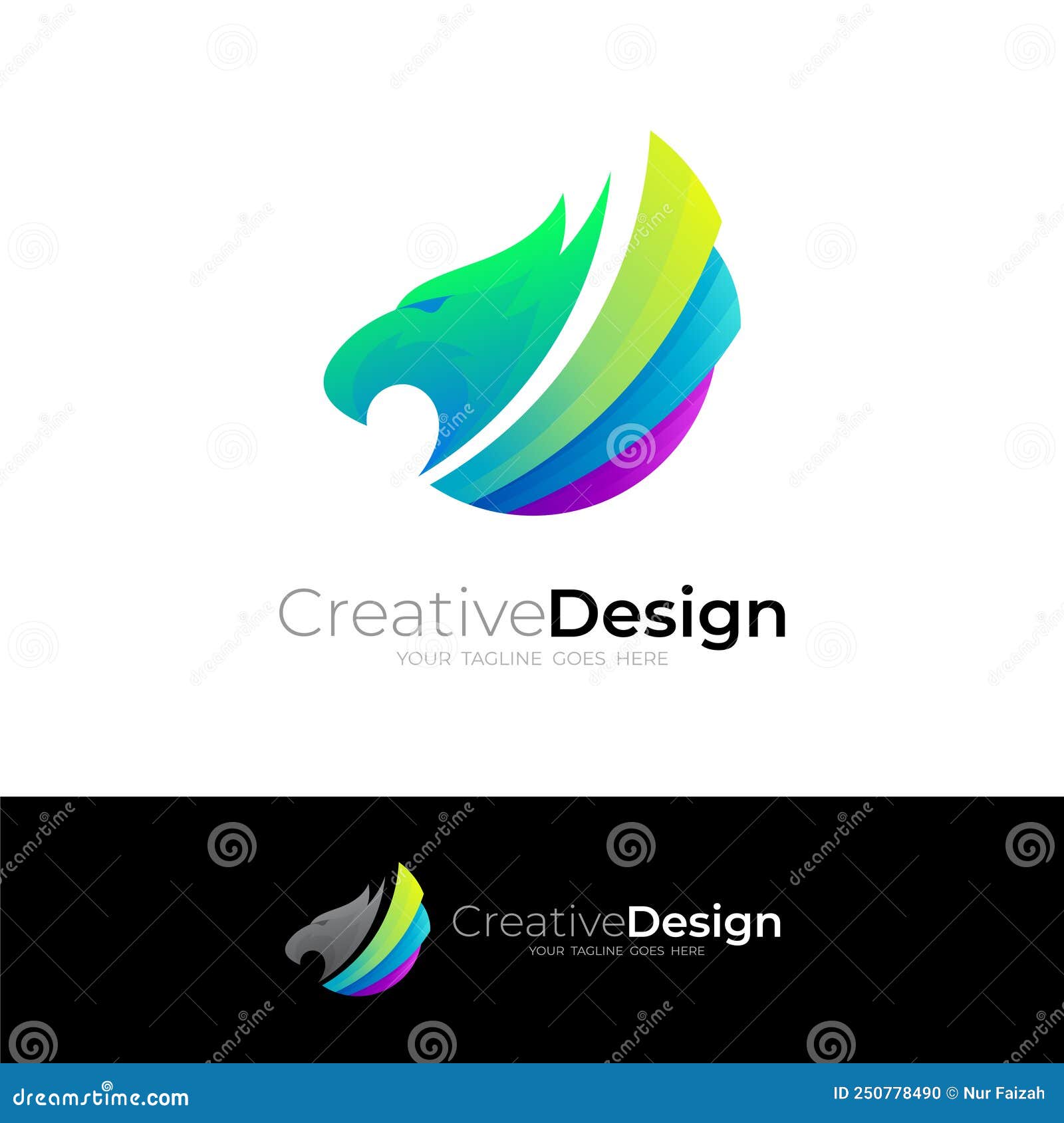 Abstract Eagle Logo and Colorful Design Vector, 3d Style Stock Vector ...