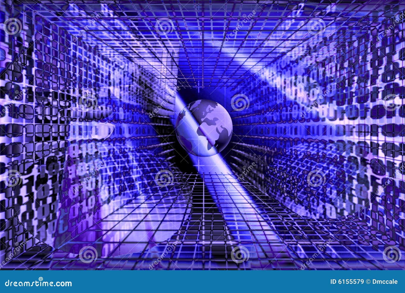 Abstract Earth with Binary Code Stock Illustration - Illustration of ...