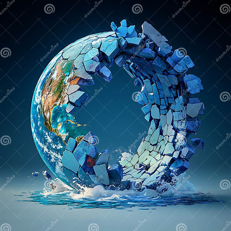 Abstract Earth Fragment in Angled Representation Stock Illustration ...
